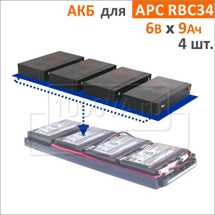 Купить Комплект аккумуляторов для APC RBC34 по выгодной цене ...