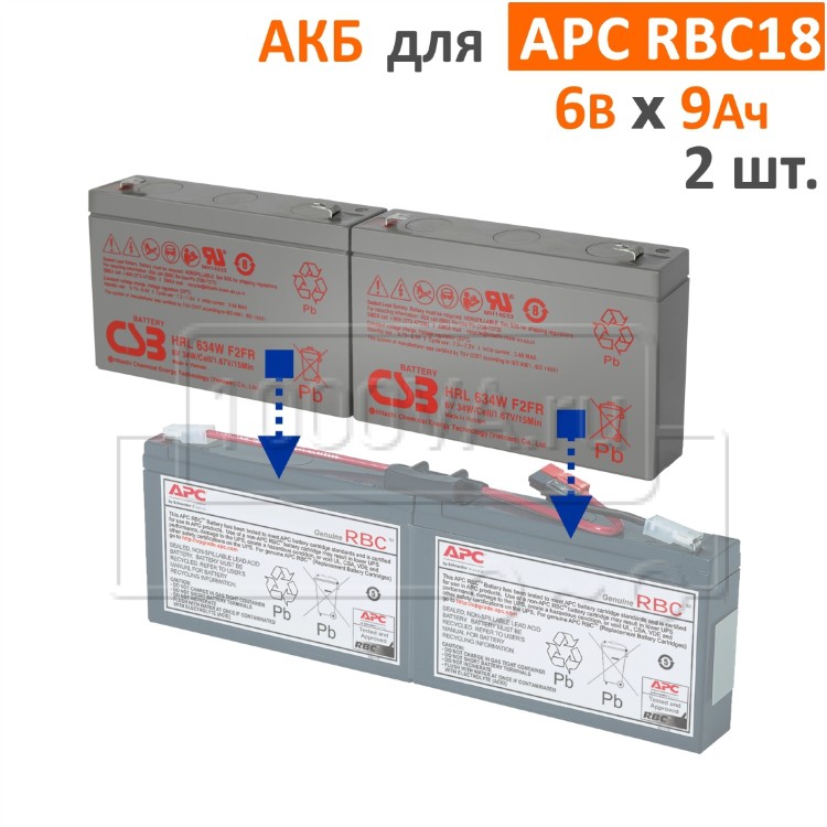 Купить комплект аккумуляторов для APC RBC18 по выгодной цене - www ...